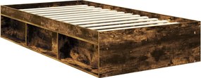 Rám postele Kouřový dub 100 x 200 cm Masivní borové dřevo 3412938