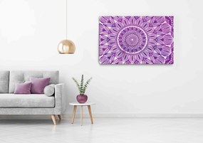 Malvis ® Obraz Mandala fialové slunce Velikost (šířka x výška): 150x100 cm