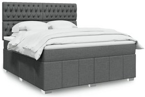 Box spring postel s matrací tmavě šedá 180x200 cm textil 3294055