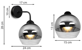 Nástěnné svítidlo Bergen, 1x chromové/transparentní skleněné stínítko (fi 15cm)