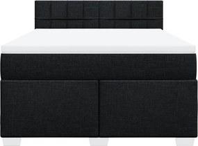 Box spring postel s matrací černá 140x200 cm textil 3288213