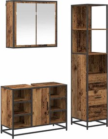 Sada koupelnového nábytku 3 ks Staré dřevo 80 x 33 x 60 cm 3402420