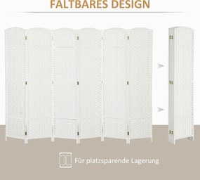 HOMCOM 6-panelový rozdělovač místností 240x170 cm skládací dělicí stěna pro obývací pokoj, ložnici a kancelář