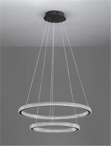 Nova Luce Závěsné LED svítidlo GINEVRA černý hliník a akryl 54W 3000K stmívatelné