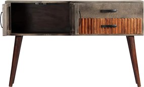 Konzolový stolek šedý 120 x 35 x 75 cm masivní hrubý mangovník 282742