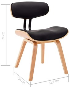 Petromila Jídelní židle 6 ks černé ohýbané dřevo a umělá kůže