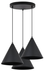 Závěsné svítidlo Soho, 3x černé kovové stínítko, (fi 25cm), o