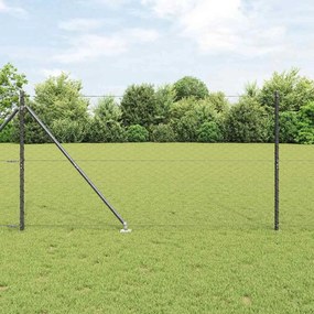 Hexagonální plot s podpěrou 50 x 1,4 m Ocel potažená PVC Šedá 3353282