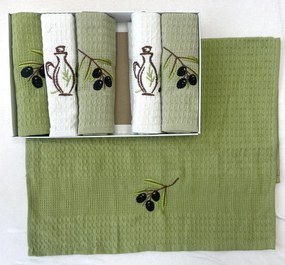 Utěrky na nádobí vaflové Olive 6ks 40x60cm TiaHome