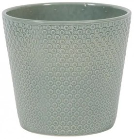 Keramický obal na květináč NDT MALMO POT BUBBLE, glazovaný, průměr 13.5 cm, světle zelený