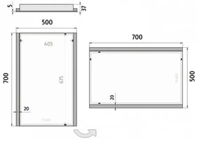 NIMCO ZP 11001 - LED Koupelnové podsvícené zrcadlo 6500K 70x50 cm IP44