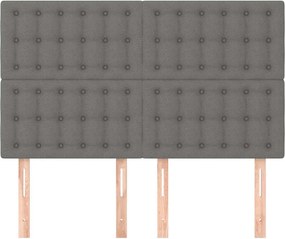Čelo postele tmavě šedé 144x5x118/128 cm látkové 3116765
