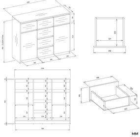 Komoda MALWA 2D6S kašmír