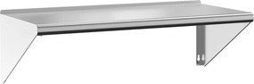 Nástěnná police 100 x 45 x 31 cm stříbrná nerezová ocel 30272