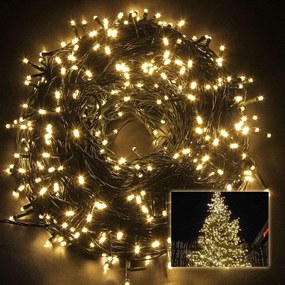 Vnitřní LED vánoční řetěz - teplá bílá, 25m, 250 LED