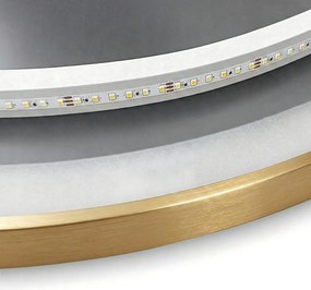 Nástěnné zrcadlo s LED osvětlením MMJ 50 cm růžově zlaté