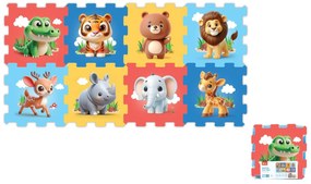 Pěnové puzzle zvířátka zoo 30x30x1cm 8ks ve fólii 10m+