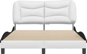 Rám postele bez matrace Hvar bílý a černý 140 x 190 cm umělá kůže 3208001