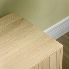 HOMCOM TV Stojan - TV Kabinet pro TV do 65 palců s 3 skříňkami a 2 otvory na kabely a nastavitelnou policí - 150 x 40 x 51 cm Přírodní | Aosom