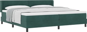 Postel s boxspringem s čelo Tmavě zelená 200 x 200 cm samet 3341489
