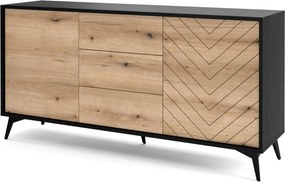 PSK Komoda DARA, Dub Evoke/Černá 154 cm