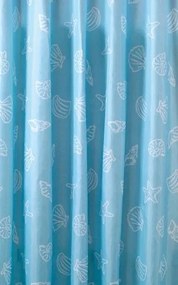 Aqualine Aqualine, Sprchový závěs 180x200cm, polyester, modrá, mušle, ZP006
