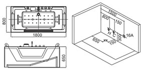 BPS-koupelny Hydromasážní vana HYD-CA938 182x82 s ohřevem vody