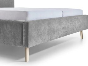 Šedá čalouněná dvoulůžková postel bez roštu 180x200 cm Mattis – Meise Möbel
