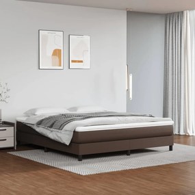 Rám postele s boxspringem hnědá 180 x 200 cm umělá kůže 3120715