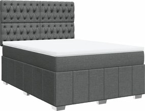 Box spring postel s matrací tmavě šedá 140x200 cm textil 3293999