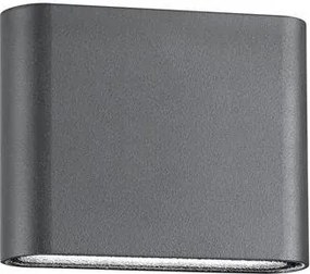 NV 740401 Venkovní nástěnné svítidlo SOHO tmavě šedý hliník skleněný difuzor LED 2x3W 3000K 220-240V 2x60st. IP54 světlo nahoru a dolů - NOVA LUCE