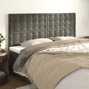 Čelo postele tmavě šedé 160x5x118/128 cm sametové 3116821
