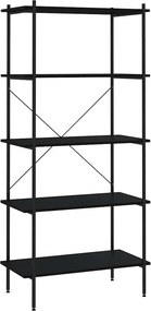 Policový regál s 5 policemi černý 80 x 40 x 163 cm 336347
