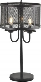 Stolní lampa noční černá driciana, kruhová, industriální 68 cm Polux