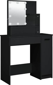 Set toaletního stolku s LED černý kompozitní dřevo 3114116