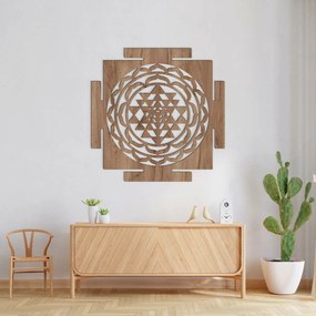 DUBLEZ | Dřevěná mandala na zeď - Symbol Sri Yantra