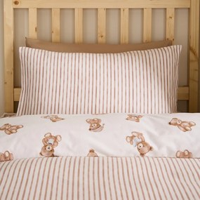 Krémové flanelové dětské povlečení na jednolůžko 135x200 cm Brushed Teddy Bear – Catherine Lansfield