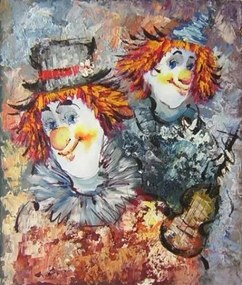 Dva klauni - 120 x 90 cm