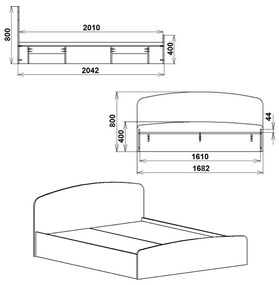 Vomaks Postel NEHA-160-MDF wenge