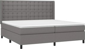 Box spring postel s matrací tmavě šedá 200x200 cm textil 3131778