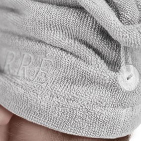 Bavlněný froté turban do sauny a wellness Comfort světle šedý