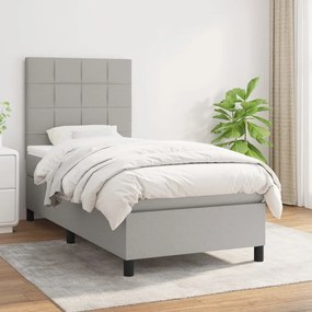 vidaXL Box spring postel s matrací 80 x 200 cm textil [3141734] Barva: světle šedá