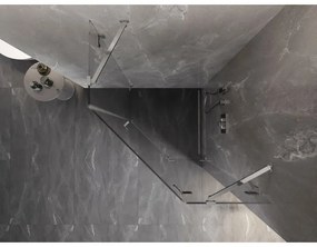 Mexen Lunar, pětiúhelníkový sprchový kout s pravým sklonem 80 x 80 cm, 8mm čiré sklo, chromový profil, 831-080P-080L-01-00-P