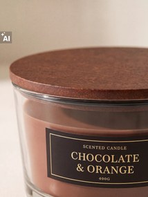 Sinsay - Vonná svíčka s dřevěným knotem Chocolate & Orange - hnědá