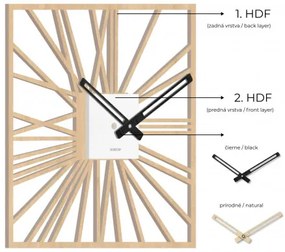 Dřevěné nástěnné hodiny černé, bílé nebo javorové | SENTOP HDFK038-javor