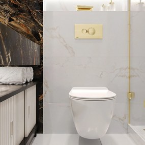 Rea Carter Rimless, závěsné WC mísa 490x370x325 mm + toaletní WC sedátko, bílá lesklá, REA-C1400