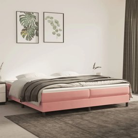 vidaXL Box spring postel růžová 200 x 200 cm samet