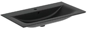 Ideal Standard Connect Air - Umyvadlo nábytkové 840x460x165 mm, s přepadem, otvor pro baterii, černá E0279V3