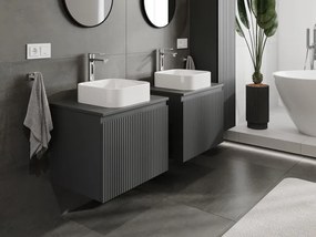 Mexen Rivel, koupelnová skříňka 60 cm, 1 zásuvka, drážkovaná, grafitová matná, 91A20-06047-1-BF66