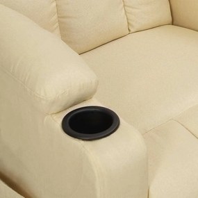 Elektrické masážní křeslo krémové textil 3098836